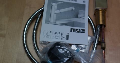 Blanco Quadris-S HD, grifo de lavabo con ducha de mano